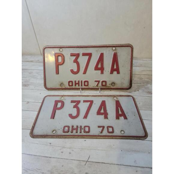 Other | 197 Ohio License Plate Set P 374 A | Poshmark